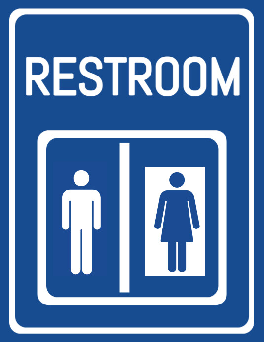 Copy of Blue Modern & Minimal Restroom Sign Flyer (us Letter ...
