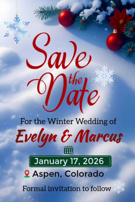 Blue Modern & Minimal Save The Date Poster Template | PosterMyWall