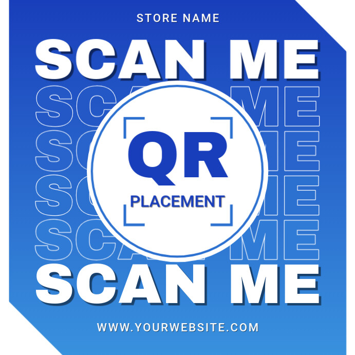 Blue Modern & Minimal Scan Me Qr Code Instagram Post Templat | PosterMyWall