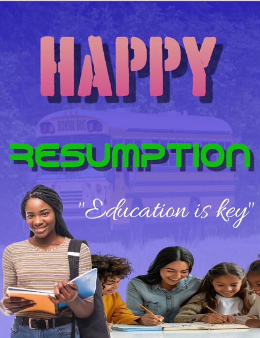 Blue Modern & Minimal School Resumption Flyer (us Letter) Template ...