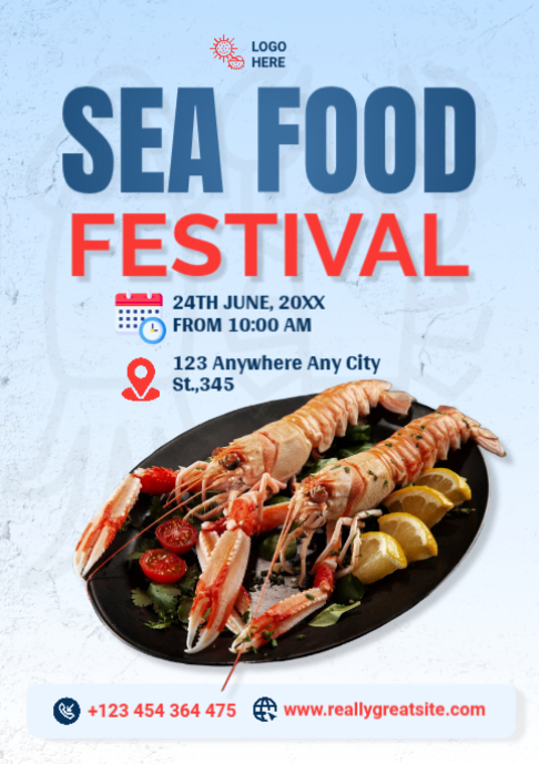 Blue Seafood Festival A2 Template | PosterMyWall