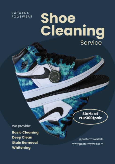 Copy of Blue Modern & Minimal Shoe Cleaning Service A4 | PosterMyWall