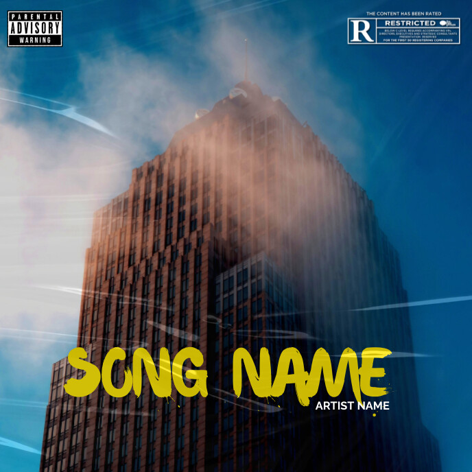 Blue Modern & Minimal Skyscraper Album Cover Template | PosterMyWall