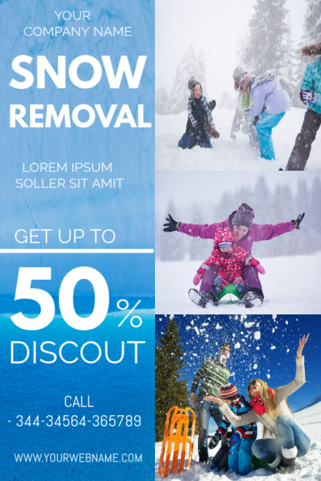 Blue Modern & Minimal Snow Removal Poster Template | PosterMyWall