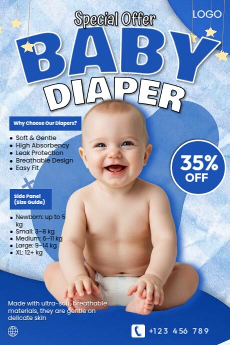 Copy of Blue Modern & Minimal Special Baby Offer Poster | PosterMyWall