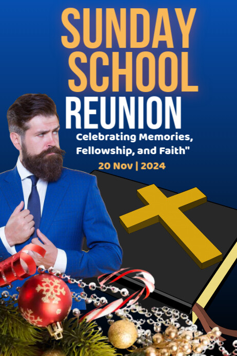 Blue Modern & Minimal Sunday School Reunion Poster Template | PosterMyWall