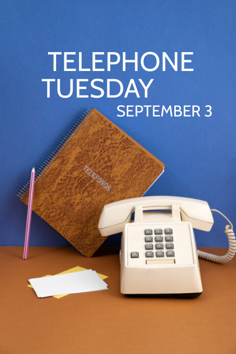 Blue Modern & Minimal Telephone Tuesday Post Template | PosterMyWall