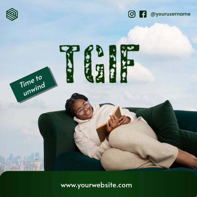 Copy of Blue Modern & Minimal Tgif Instagram Post | PosterMyWall