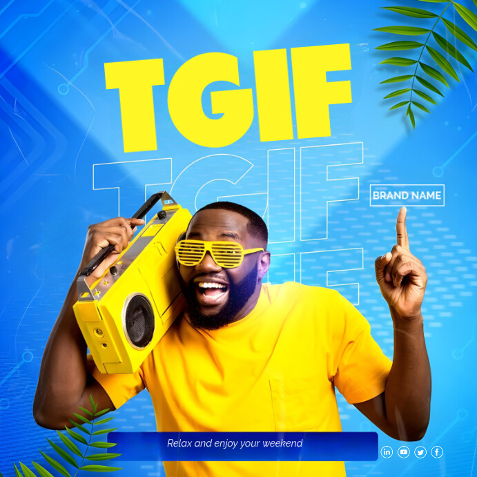 Copy of Blue Modern & Minimal Tgif Instagram Post | PosterMyWall