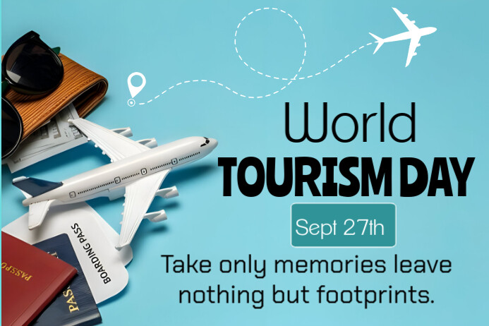 Blue Modern & Minimal Tourism Day Poster Template | PosterMyWall