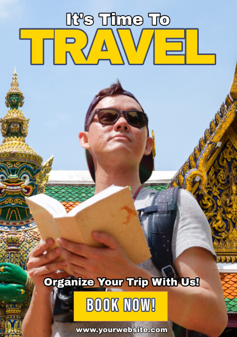 Blue Modern & Minimal Travel A3 Template | PosterMyWall