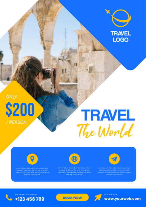 Copie de Blue Modern & Minimal Travel And Tour Ads Poster Flyer ...