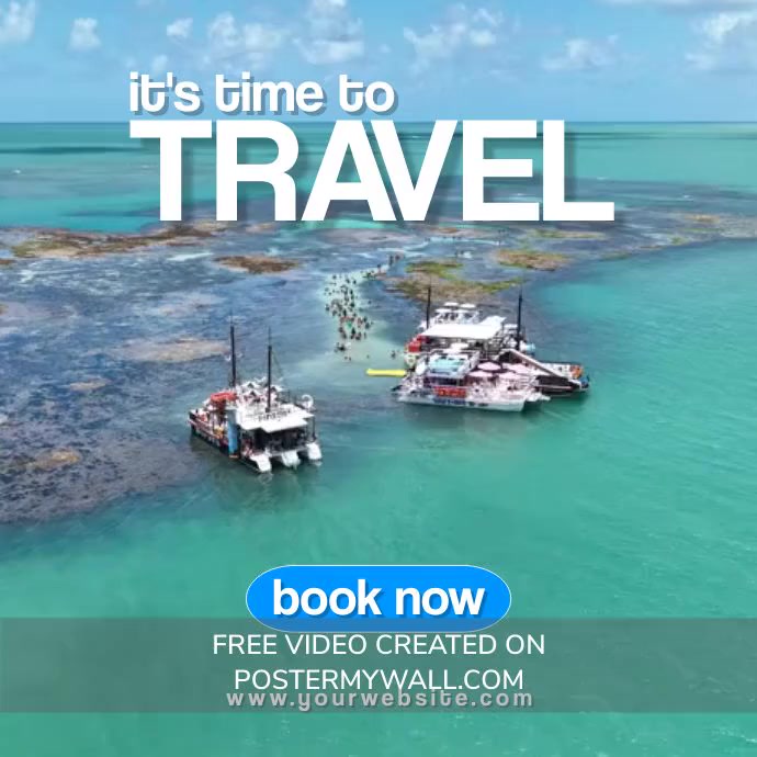 Blue Modern & Minimal Travel And Tour Pos Ins Template | PosterMyWall