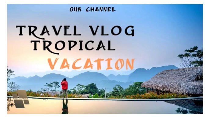 Blue Modern & Minimal Travel Vlogging Youtube Thumbnail Template ...