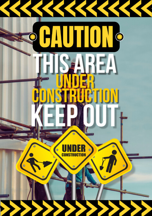 Copy of Blue Modern & Minimal Under Construction A1 | PosterMyWall