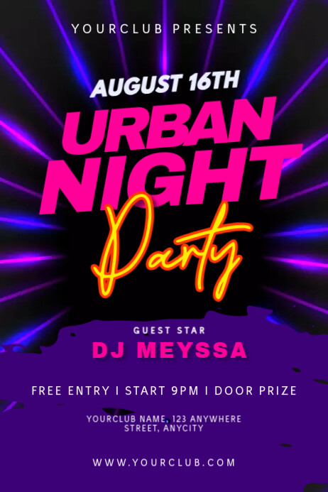 Copy of Blue Modern & Minimal Urban Night Party Poster | PosterMyWall