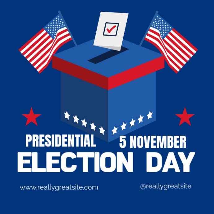 Blue Modern & Minimal Us Election Instagram Post Template | PosterMyWall