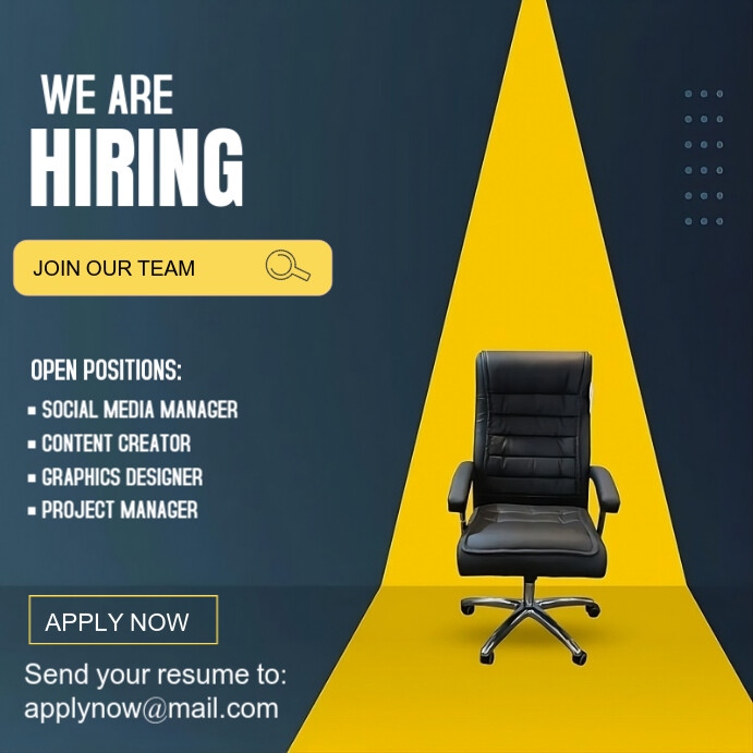 Blue Modern & Minimal We Are Hiring Instagram Post Template | PosterMyWall