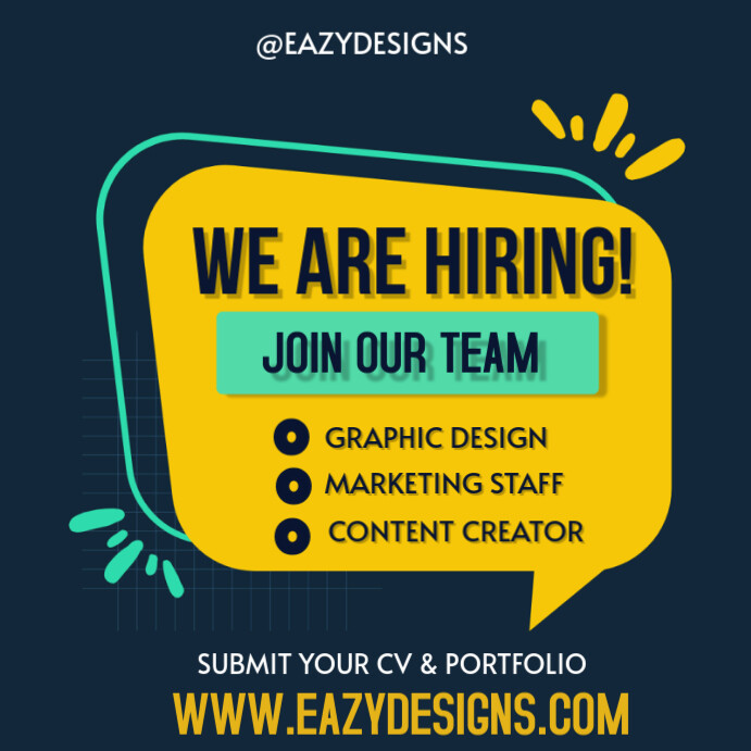 Blue Modern & Minimal We Are Hiring Template Instagram Post | PosterMyWall