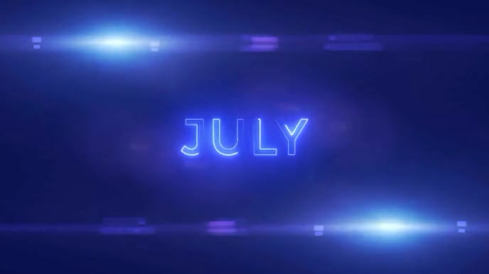 Blue Modern & Minimal Welcome July Greeting Digital Display (16:9 ...