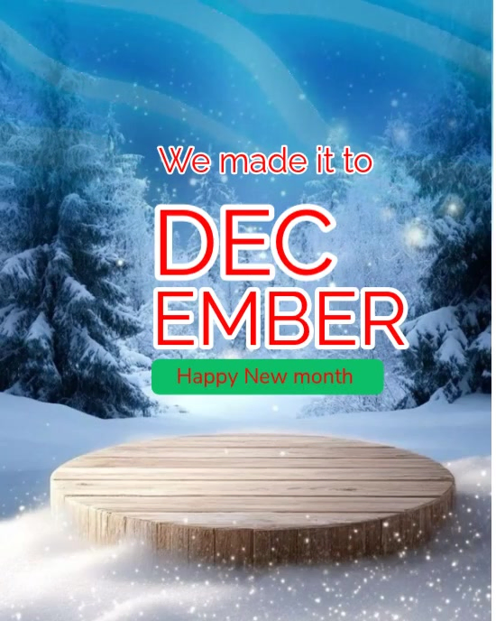 Blue Modern & Minimal Welcome To December Wishes Instagram Portrait ...