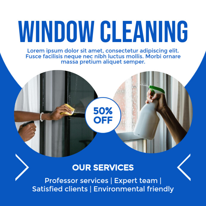Blue Modern & Minimal Window Cleaning Pos Instagram Template | PosterMyWall