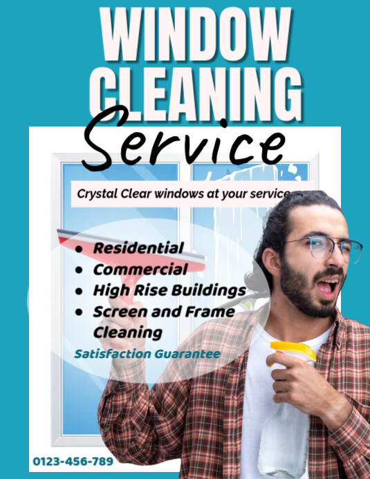Copy of Blue Modern & Minimal Window Cleaning Service Flyer (us Letter ...