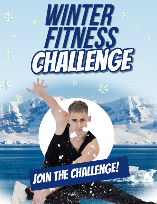 Copy of Blue Modern & Minimal Winter Fitness Challenge Flyer (us Letter ...