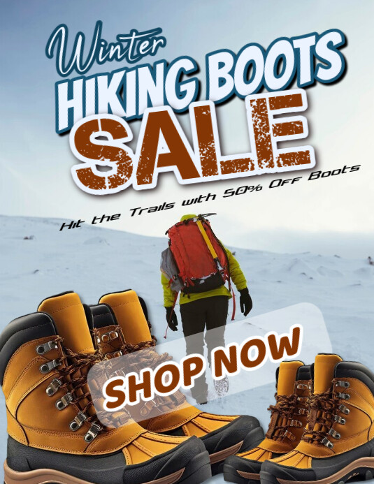 Copy of Blue Modern & Minimal Winter Hiking Boots Sale Flyer (us Letter ...