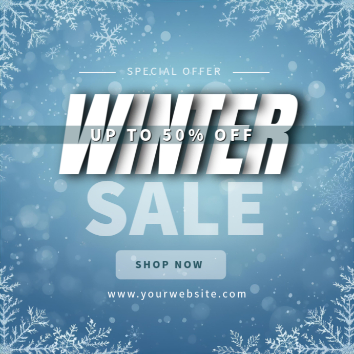 Blue Modern & Minimal Winter Sale Offer Ad Flyer Template Design ...