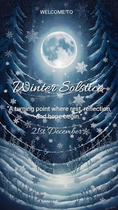 Blue Modern & Minimal Winter Solstice Instagram Reel Template ...