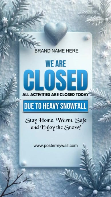 Blue Modern & Minimal Winter Storm Announcement Template Instagram ...