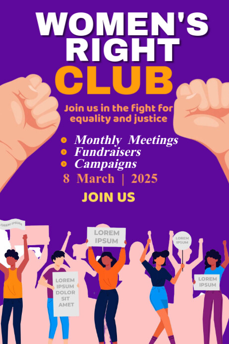 Copy of Blue Modern & Minimal Women's Right Club Poster | PosterMyWall