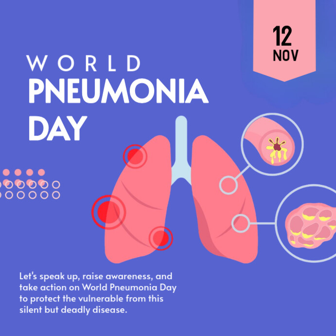 Copy of Blue Modern & Minimal Worl Pneumonia Day Instagram Post ...