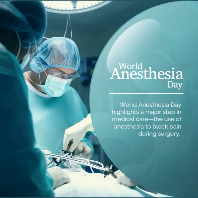 Plantilla de Blue Modern & Minimal World Anesthesia Day Instagram Post ...