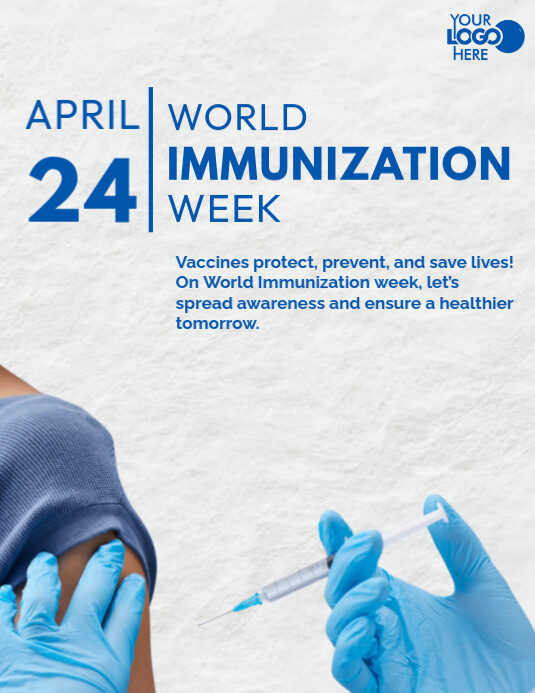 Copy of Blue Modern & Minimal World Immunization Week Flyer (us Letter ...