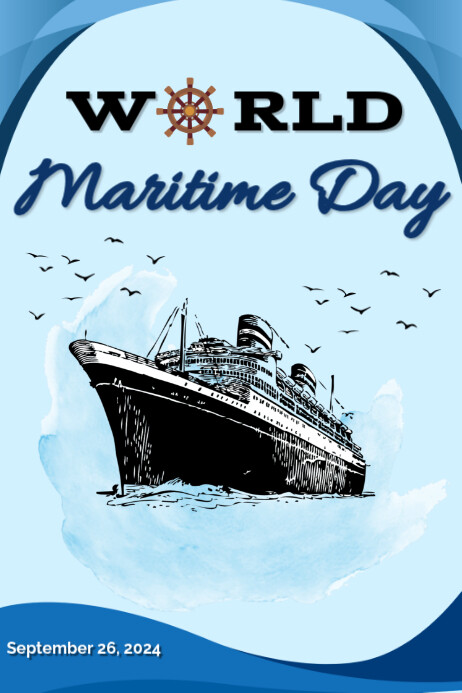 Blue Modern & Minimal World Maritime Day Poster Template | PosterMyWall