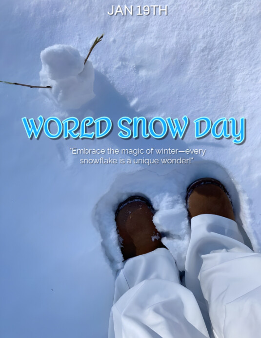 Copy of Blue Modern & Minimal World Snow Day Flyer (us Letter ...