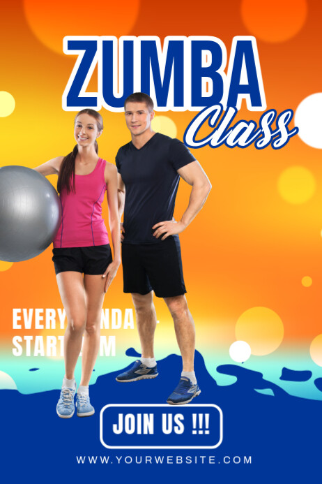 Blue Modern & Minimal Zumba Classes Poster Template | PosterMyWall