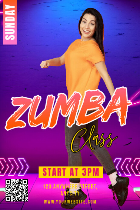 Copy of Blue Modern & Minimal Zumba Classes Poster | PosterMyWall