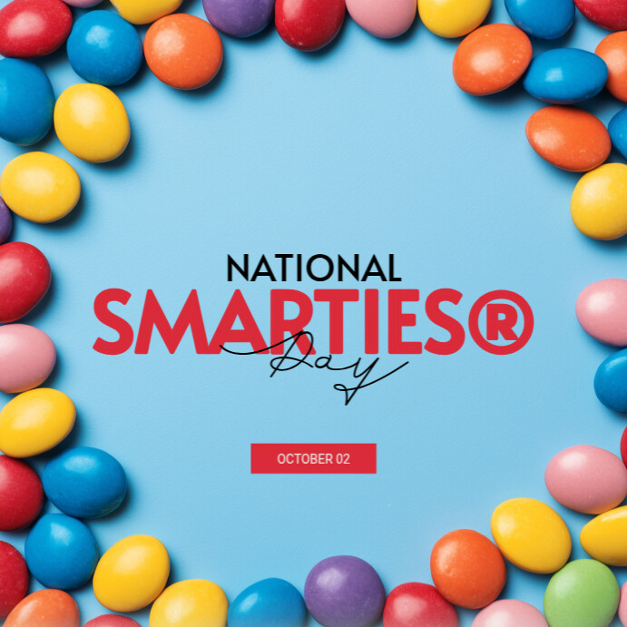 Blue Modern & Minimal National Smarties Day Instagram Post Template ...