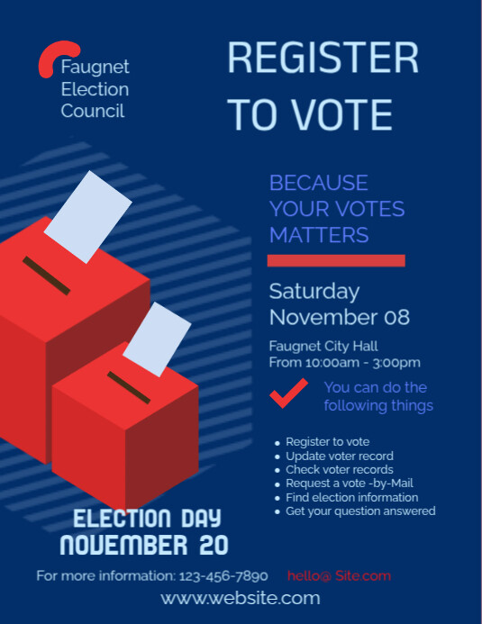 Copy of Blue Modern & Minimal National Voter Registration Day Flyer (us ...