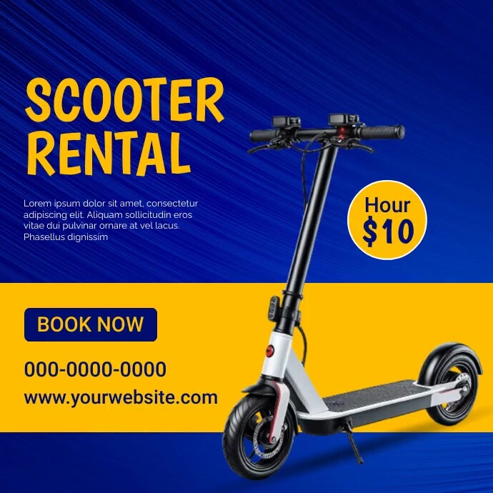 Copy of Blue Modern & Minimal Scooter Rental Instagra | PosterMyWall