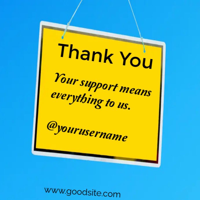 Blue Modern & Minimal Thank You Instagram Post Template | PosterMyWall