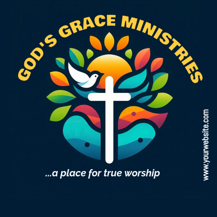Blue Modern and Minimalistic Church Logo Templat | PosterMyWall