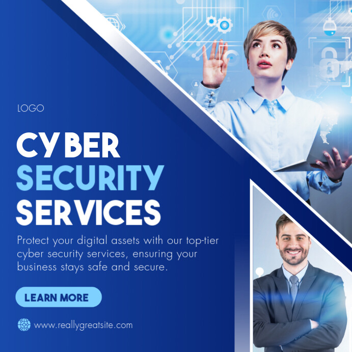 Copy of Blue Modern Cyber Security Instagram Post | PosterMyWall