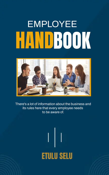 Blue modern employee book cover Templat | PosterMyWall