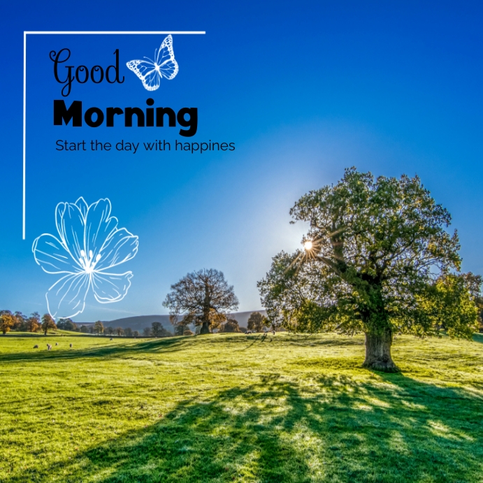 Blue Modern Good Morning (Facebook Post) Template | PosterMyWall