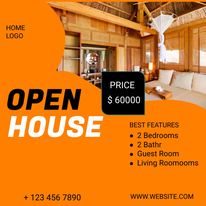 Blue Modern Open House Real Estate Instagram Template | PosterMyWall