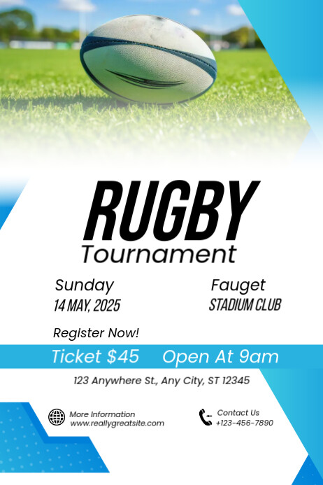 Copy of Blue Modern Rugby Tournament Poster | PosterMyWall